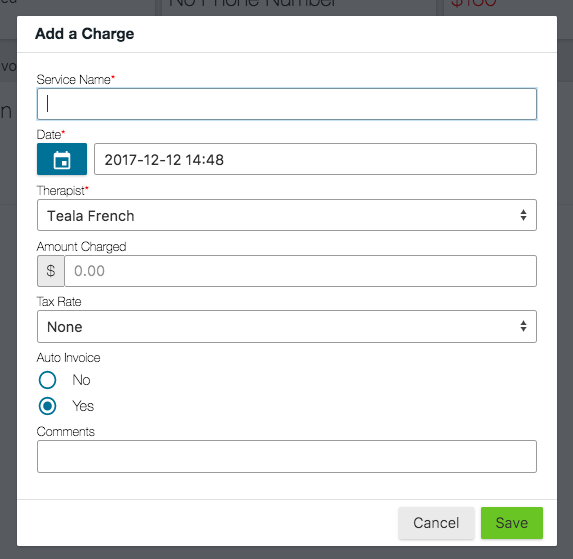 Non-Session Charges - owlpracticesuite